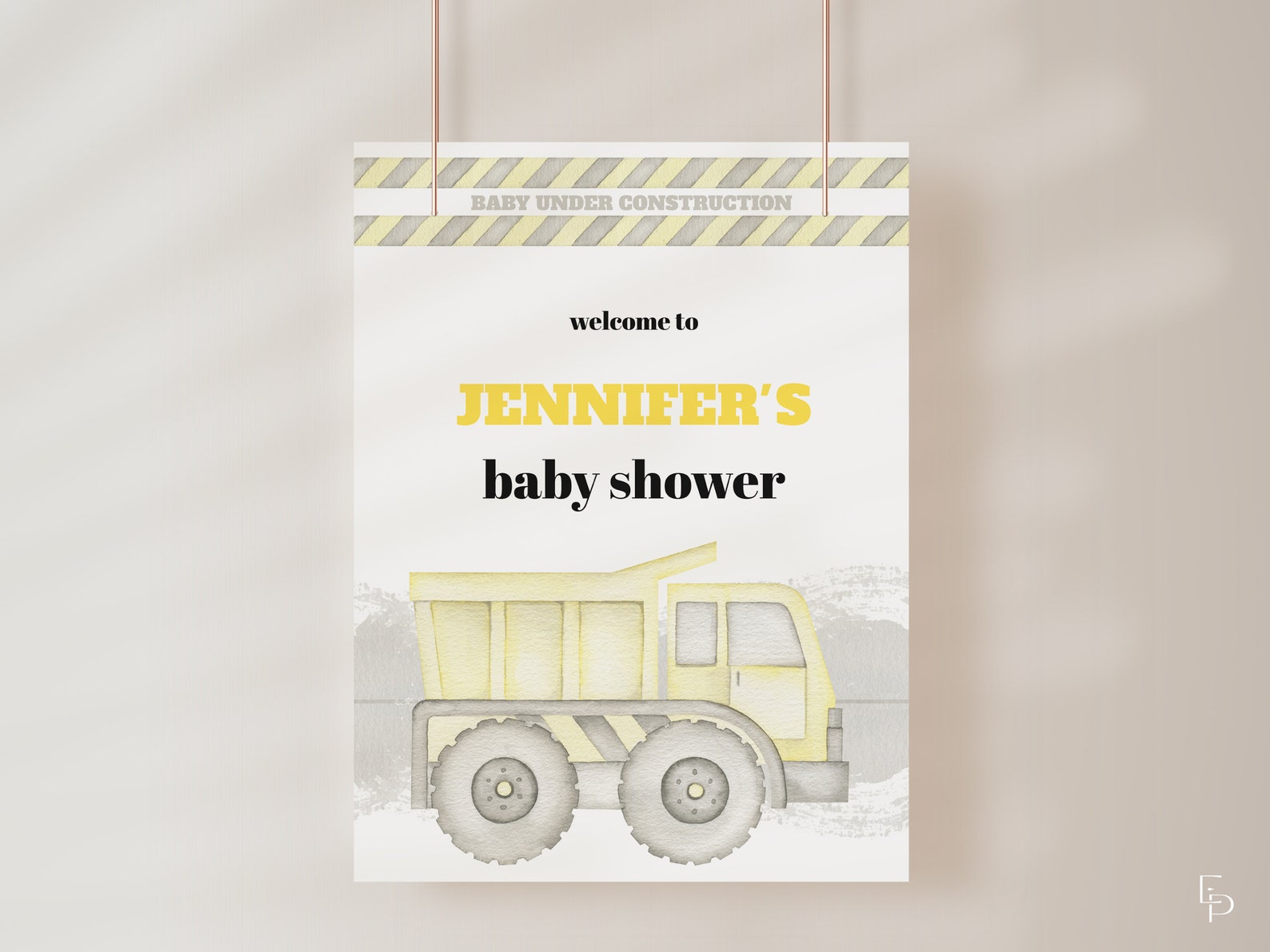 Baby Under Construction Baby Shower Welcome Sign Template - Etsy