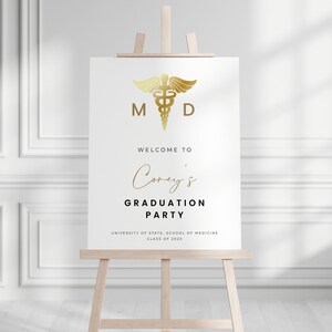 Medical School Graduation Party Welcome Sign Template Editable Med ...