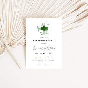 Modern Electrical Engineer School Graduation Party Invitation Template ...