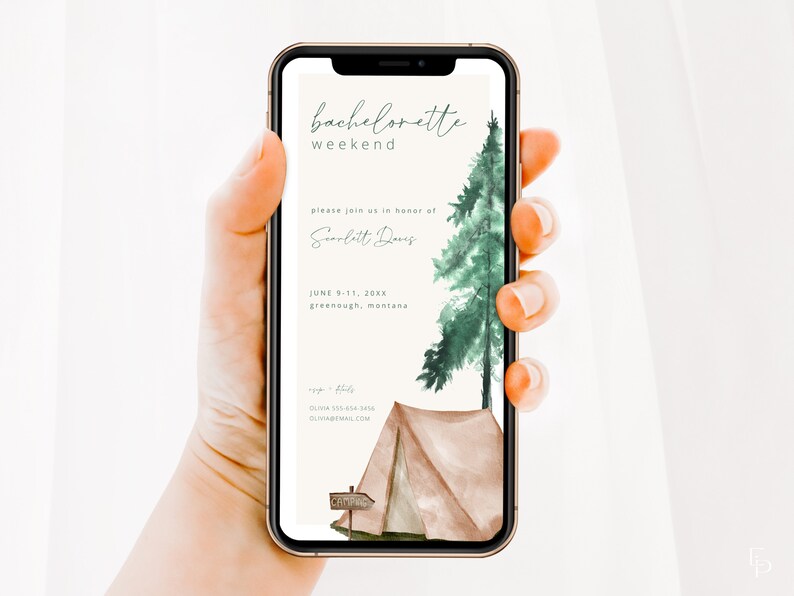 Camping Digital Bachelorette Weekend Invite Template WREN - Etsy