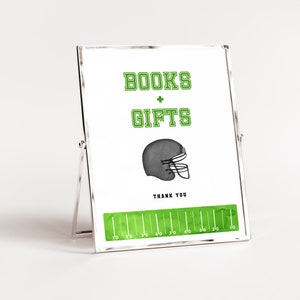 Football Books and Gifts Baby Shower Sign Template Editable Download ...