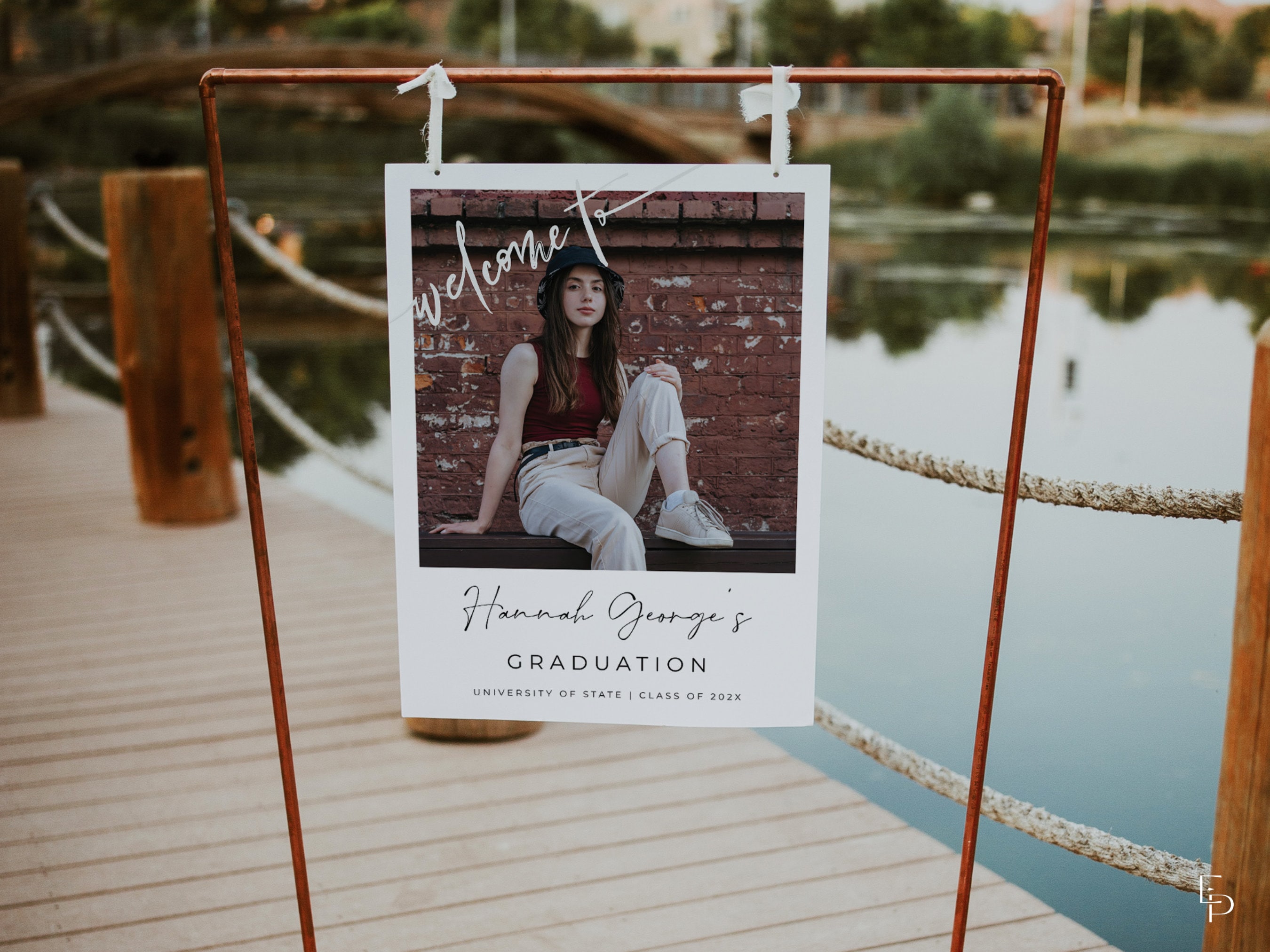 Modern Graduation Party Welcome Sign With Photo Template - Etsy