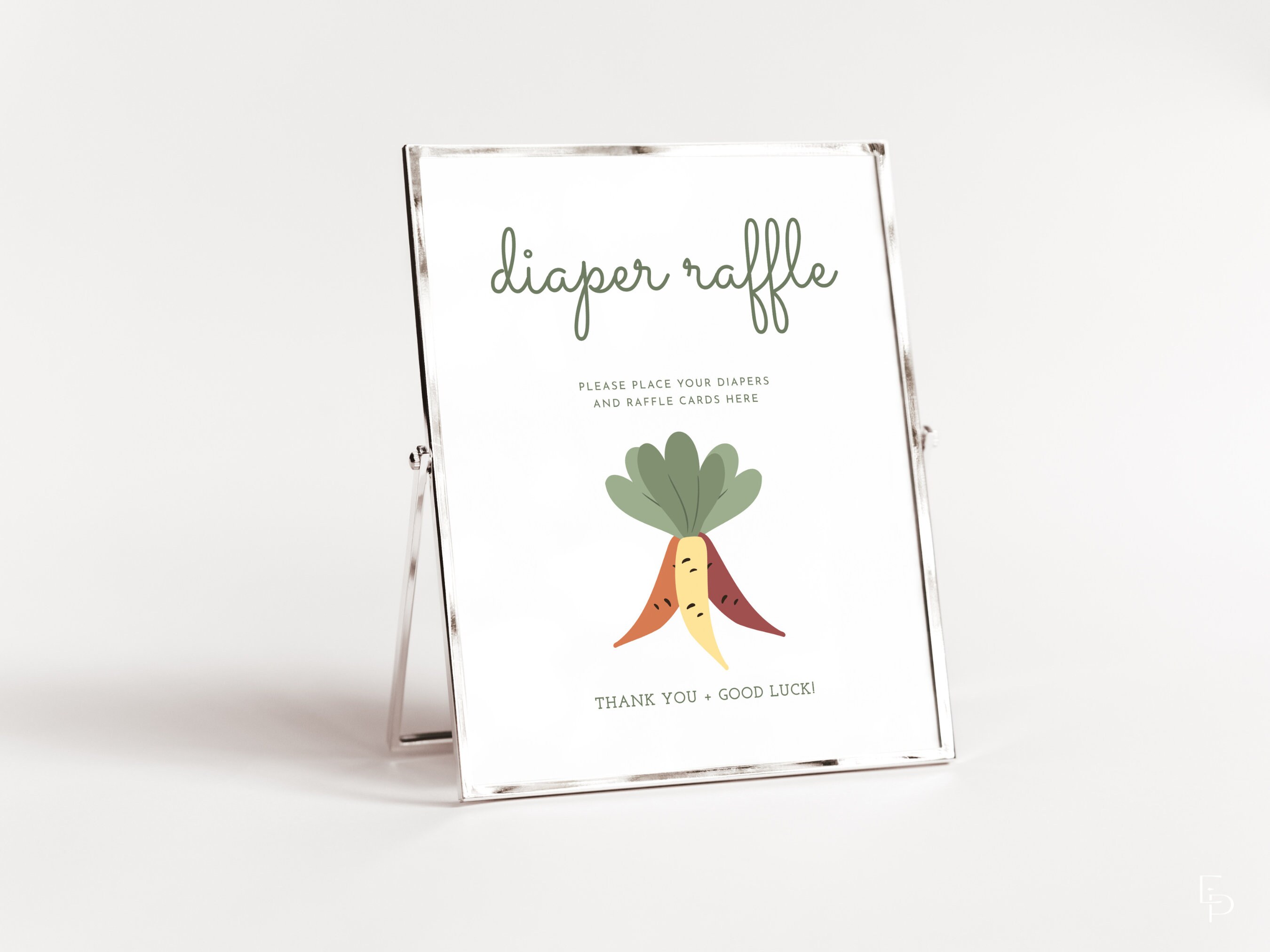 Farmer's Market Locally Grown Baby Diaper Raffle Baby Shower Sign ...