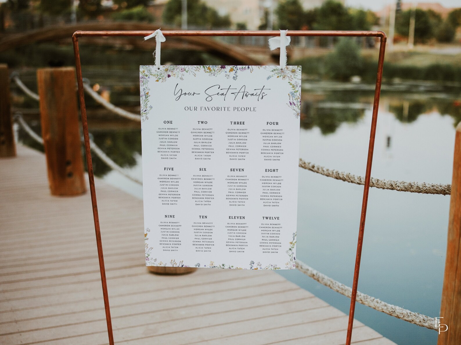 Prairie Wildflower Wedding Seating Chart Sign Template | CHLOE ...
