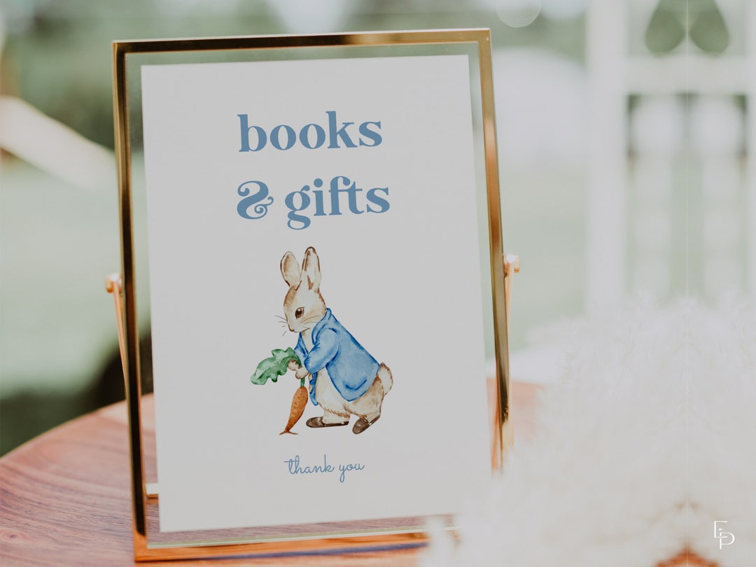 Peter Rabbit Books and Gifts Baby Shower Sign Template | BEATRIX ...