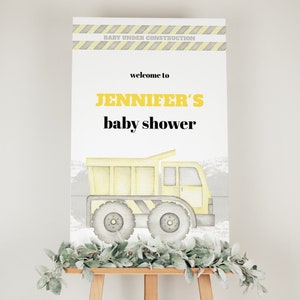 Baby Under Construction Baby Shower Welcome Sign Template | RASIM ...