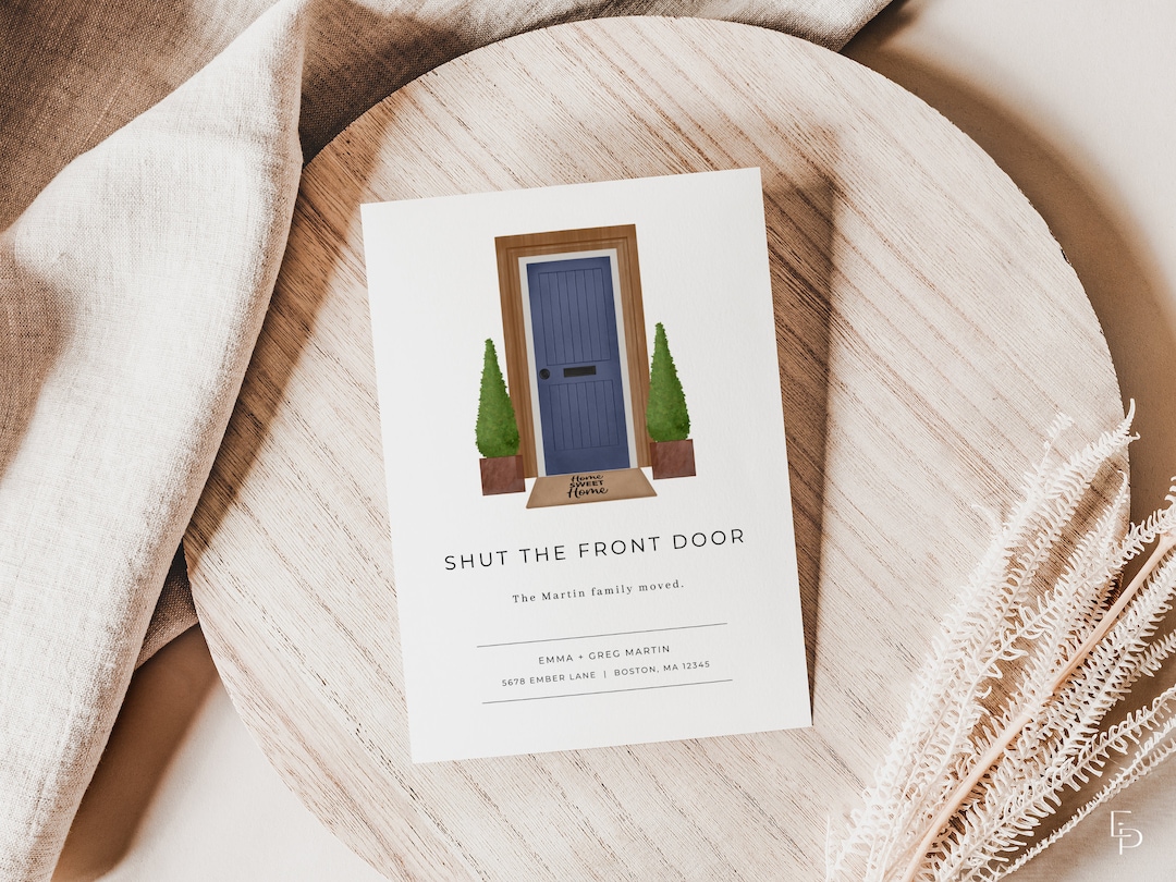 Funny Moving Announcement Template With Front Door | VESTA Collection ...