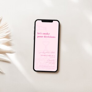 Funny Galentine's Day Digital Invite Template Let's Make Pour Decisions ...