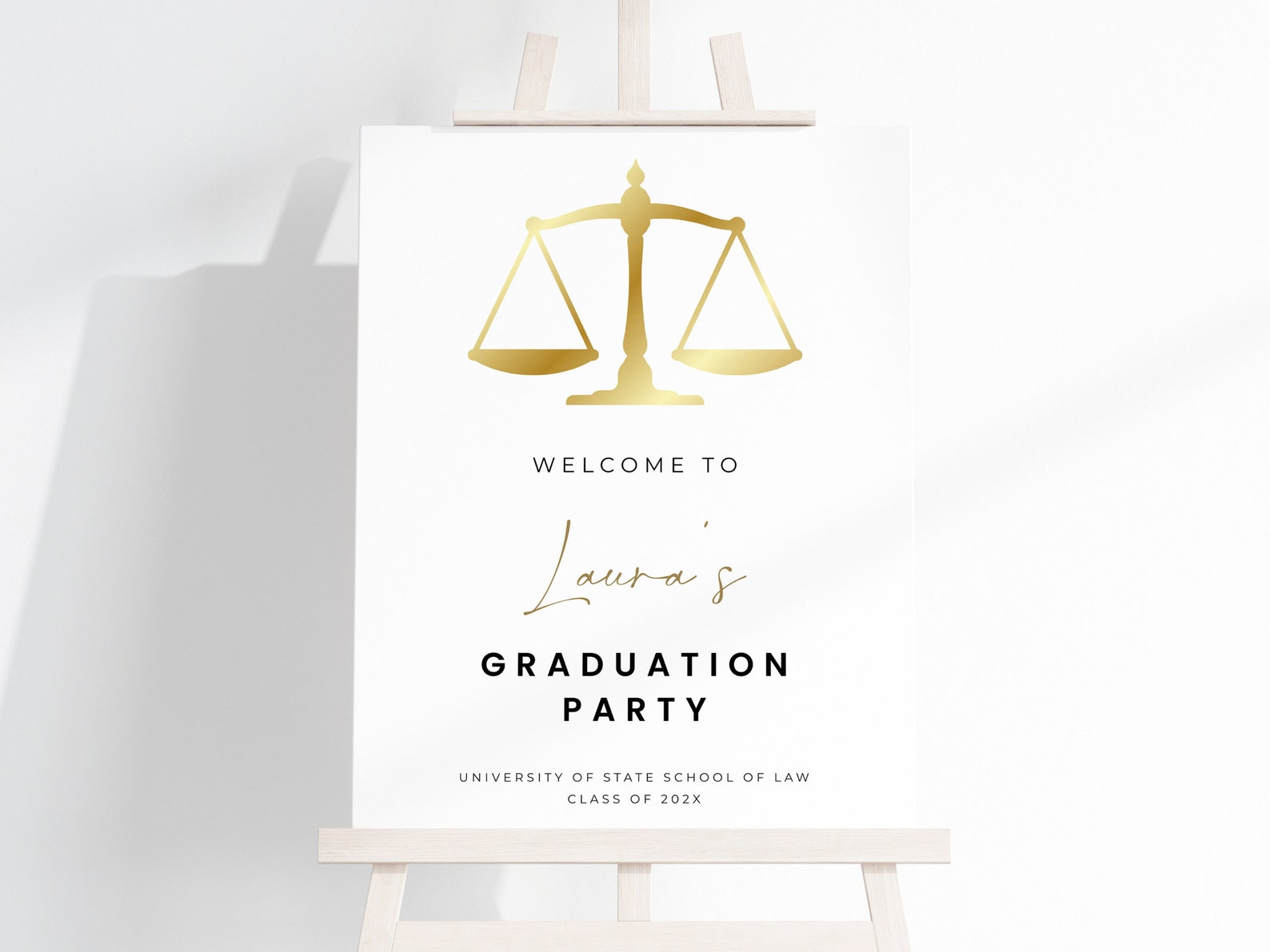 Modern Law School Graduation Party Welcome Sign Template Editable Grad ...