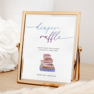 Storybook Book Themed Diaper Raffle Baby Shower Sign Template | POESY ...