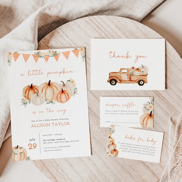 Little Pumpkin Baby Shower Invitation - Etsy