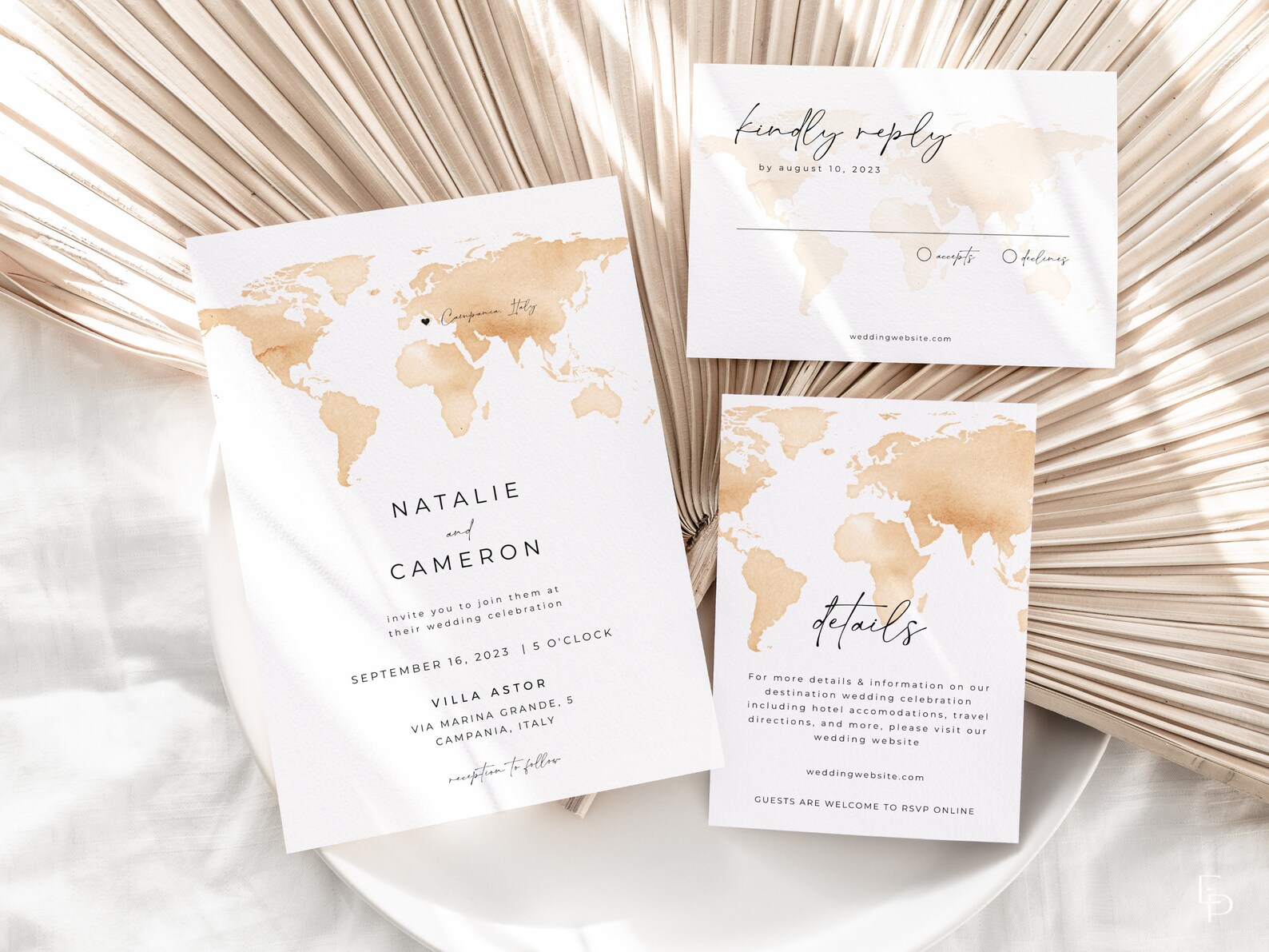 Destination Wedding Invitation Suite Template With Printable 5x7 Invite ...