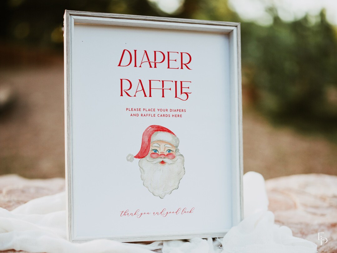 Santa Baby Diaper Raffle Baby Shower Sign Template | NICHOLAS ...