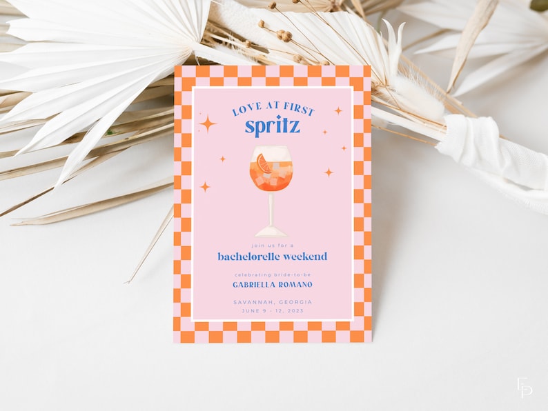 Aperol Spritz Bachelorette Weekend Invite and Itinerary - Etsy