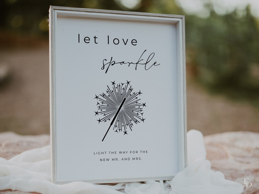 Sparkler Send off Sign Template for Wedding MORGAN Collection - Etsy