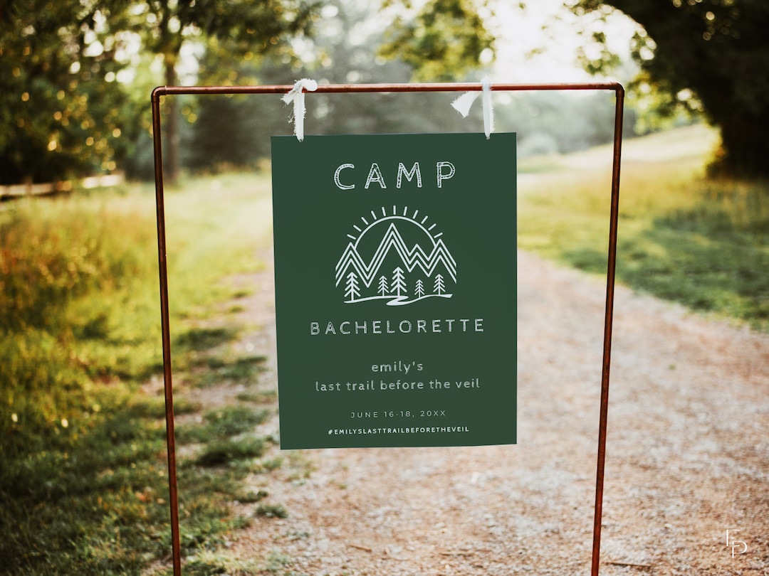 Camp Bachelorette Welcome Sign Template | BROOKE Collection - Etsy