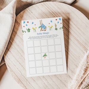 Peter Rabbit Baby Bingo Baby Shower Game Template | BEATRIX Collection ...