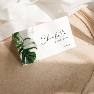 Tropical Place Card Template With Meal Icons | CALYPSO Collection - Etsy