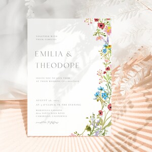 Wildflower Wedding Invitation Template FLEUR Collection - Etsy