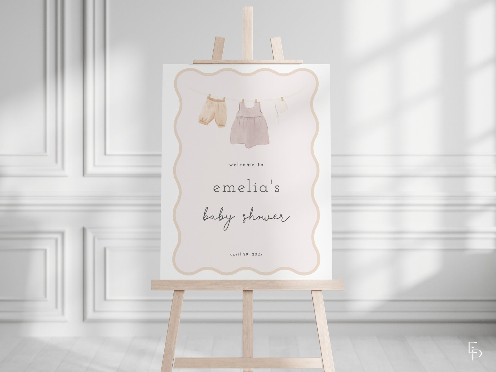 Pink and Beige Boho Girl Baby Shower Welcome Sign Template | KAYA ...