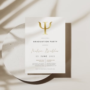 Modern Psychology School Graduation Party Invitation Template | VEDA ...