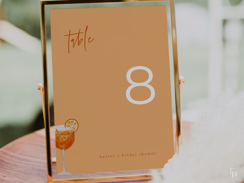 Aperol Spritz Table Number Templates for Love at First Spritz - Etsy