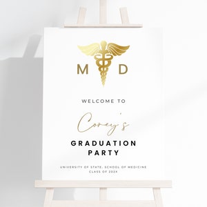 Medical School Graduation Party Welcome Sign Template Editable Med ...