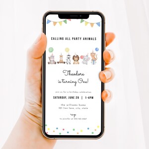 Party Animals Birthday Invitation Template for Party Animals Zoo Safari ...
