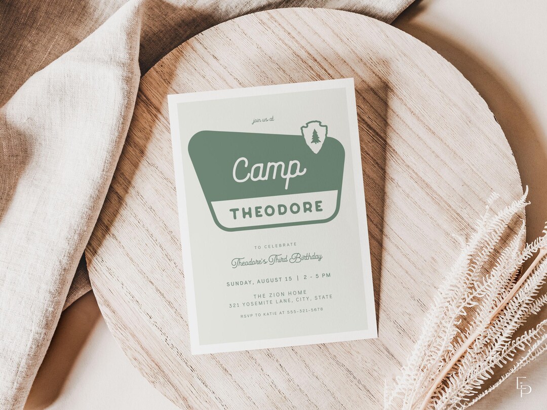 National Parks Birthday Invitation Template Editable Camp National ...