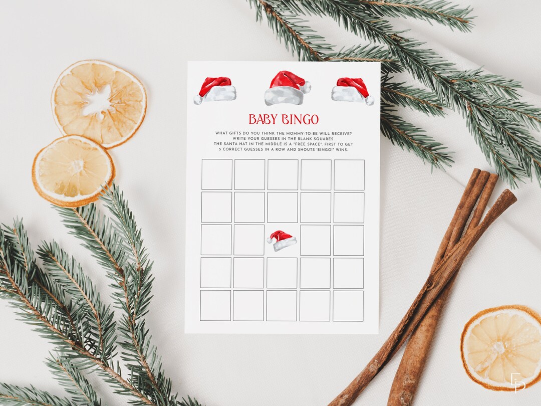 Santa Baby Bingo Baby Shower Game Template | NICHOLAS Collection - Etsy