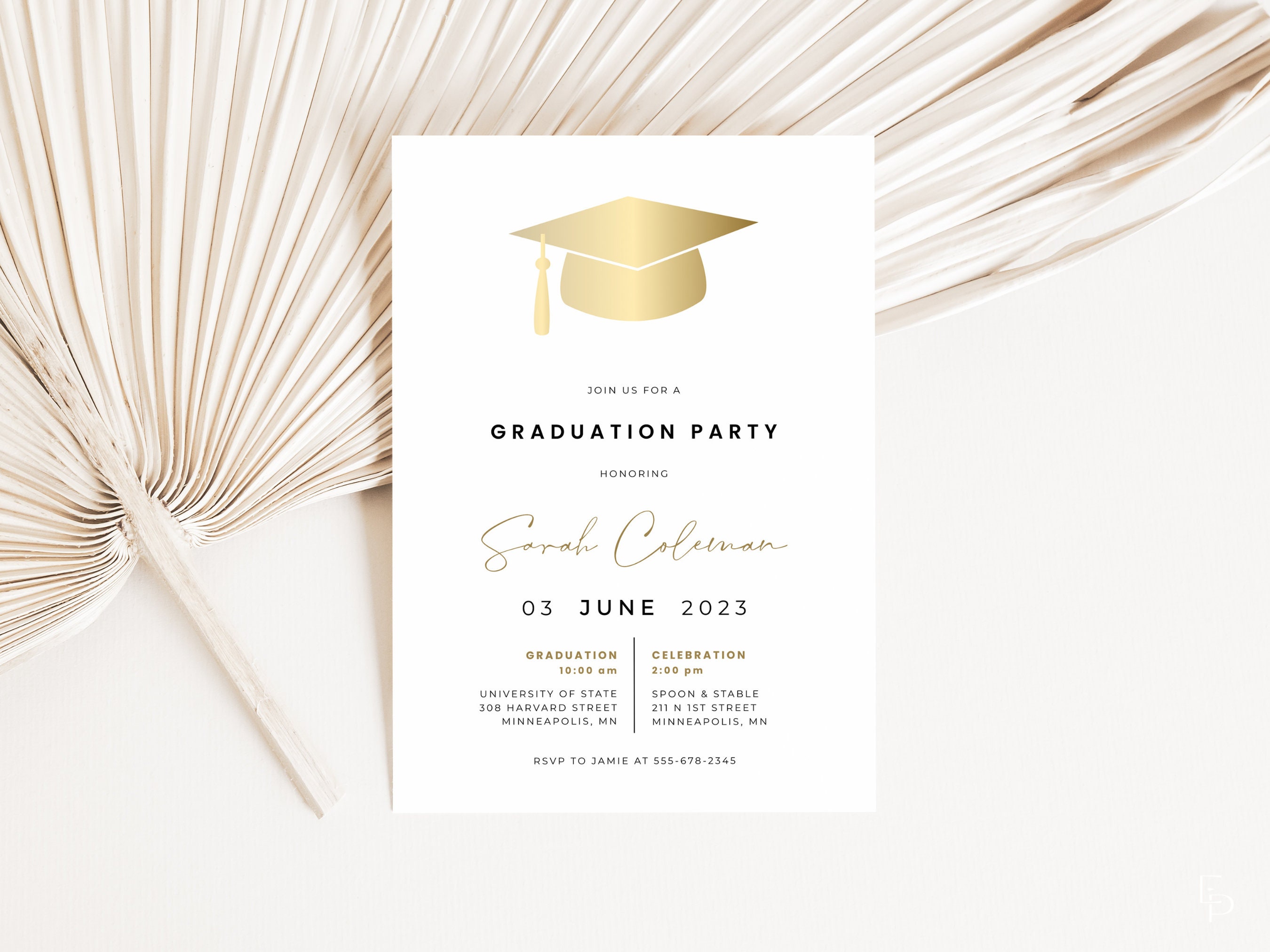 Modern Graduation Party Invitation Template | VEDA Collection - Etsy