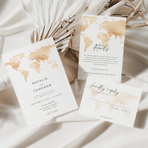 Destination Wedding Invitation Suite Template With Printable 5x7 Invite ...