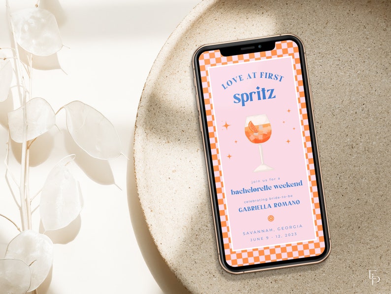 Aperol Spritz Digital Bachelorette Weekend Invite Template - Etsy
