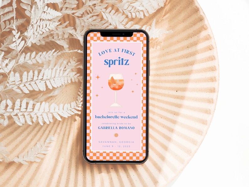 Aperol Spritz Digital Bachelorette Weekend Invite Template - Etsy