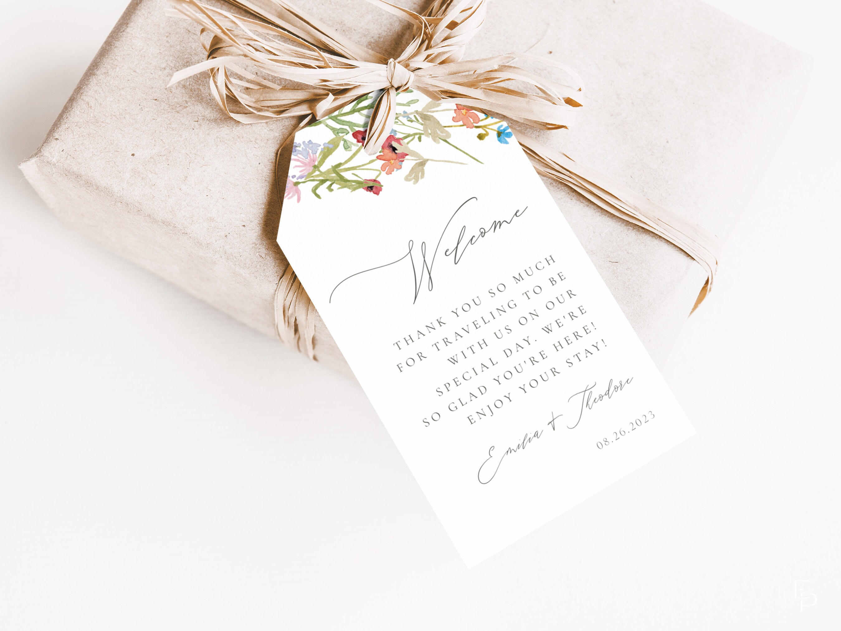 Boho Wildflower Wedding Welcome Tag Template | FLEUR Collection - Etsy