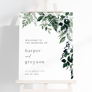 Botanical Wedding Welcome Sign Template VERDI Collection - Etsy