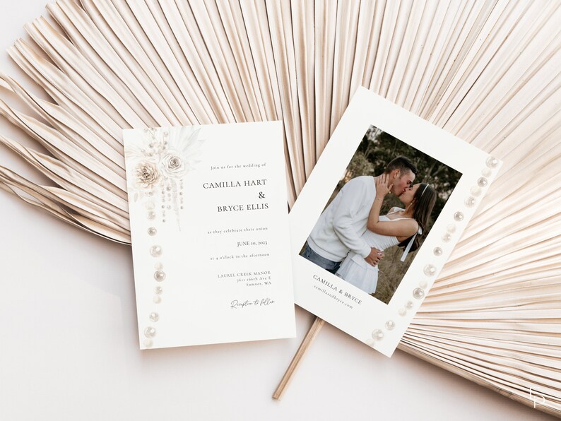 Pearl Wedding Invitation Template | MAREN Collection - Etsy