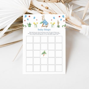 Peter Rabbit Baby Bingo Baby Shower Game Template | BEATRIX Collection ...