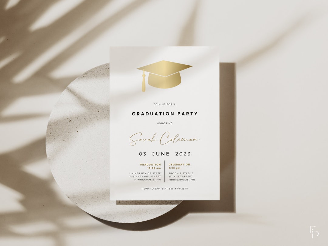 Modern Graduation Party Invitation Template | VEDA Collection - Etsy