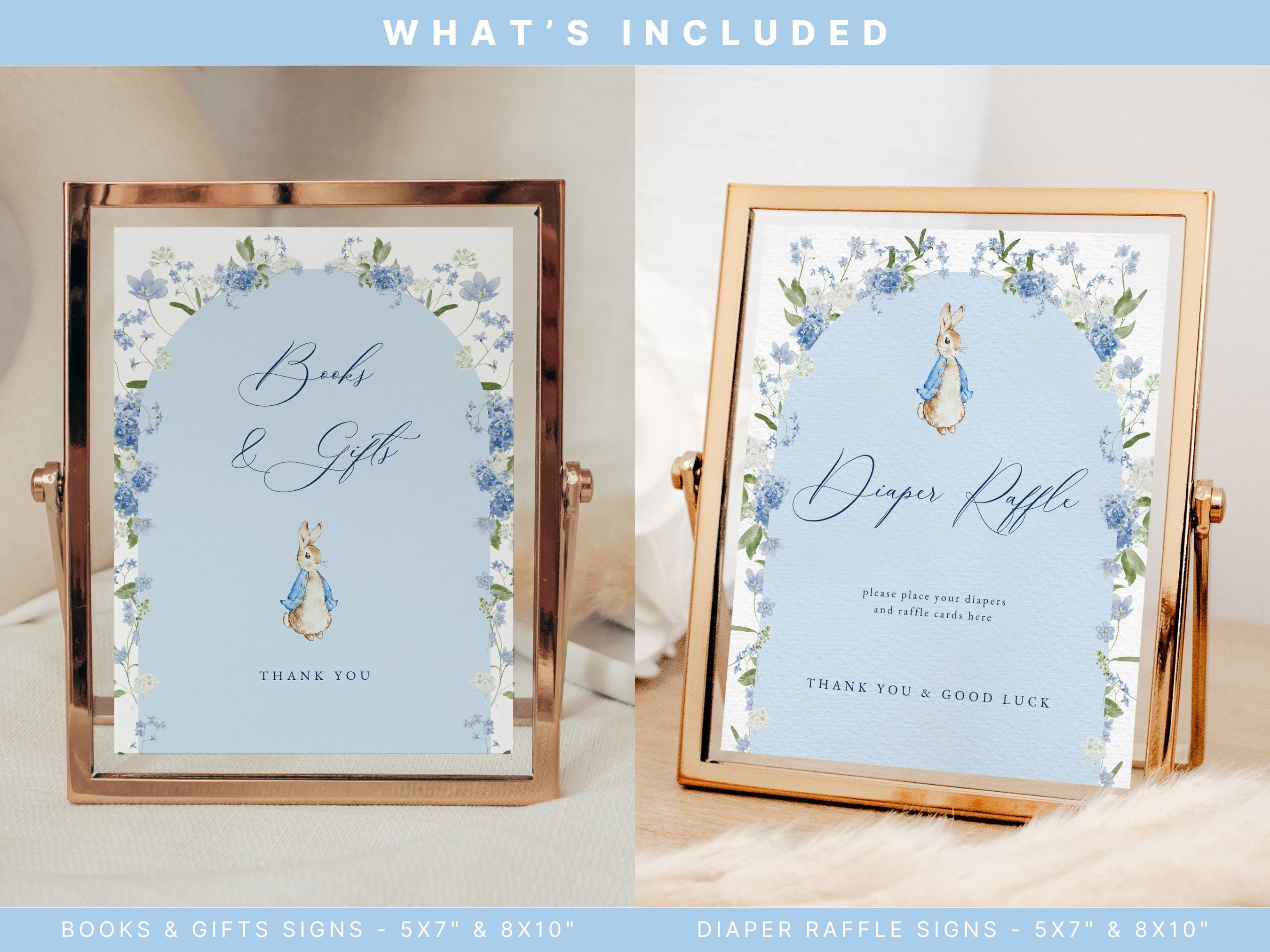 Blue Boy Peter Rabbit Baby Shower Invitation Bundle Template : Invite ...