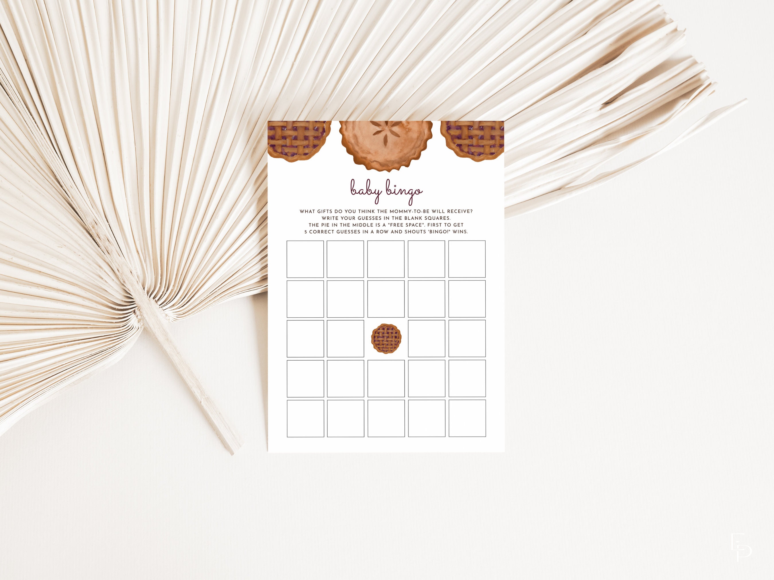 Cutie Pie Baby Bingo Baby Shower Game Template ROANNA - Etsy