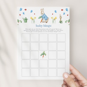 Peter Rabbit Baby Bingo Baby Shower Game Template | BEATRIX Collection ...