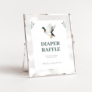 Mallard Duck Diaper Raffle Baby Shower Sign Template | PENELOPE ...