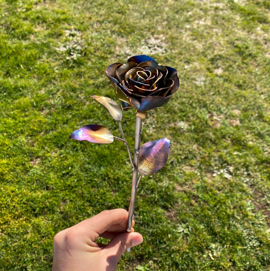 Stainless Steel Metal Rose - Etsy