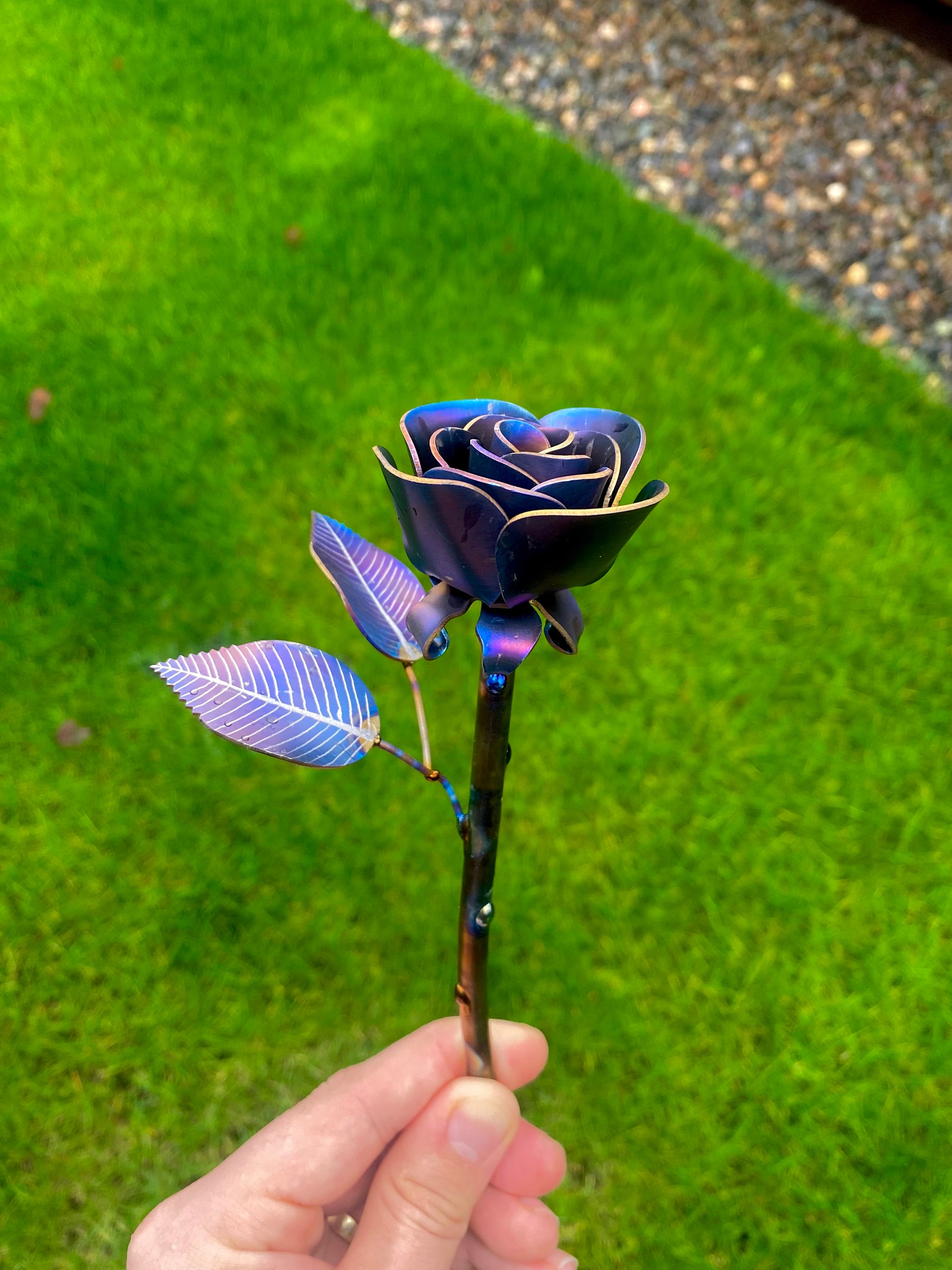 Mini Titanium Rose 8” Tall - Etsy