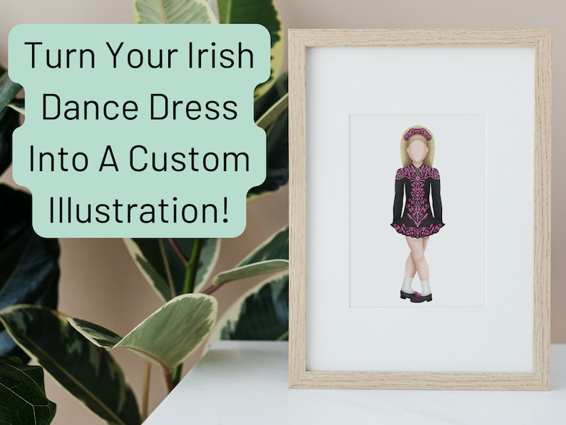 Set of 3 Personalized Irish Dance Solo Dress Illustrations-custom ...