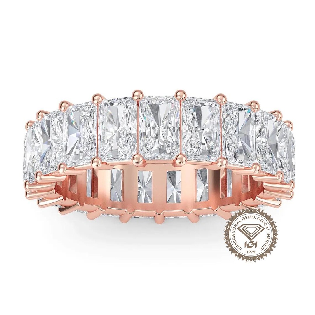 Radiant Cut Diamond Eternity Band Lab Grown Radiant Eternity Ring in ...