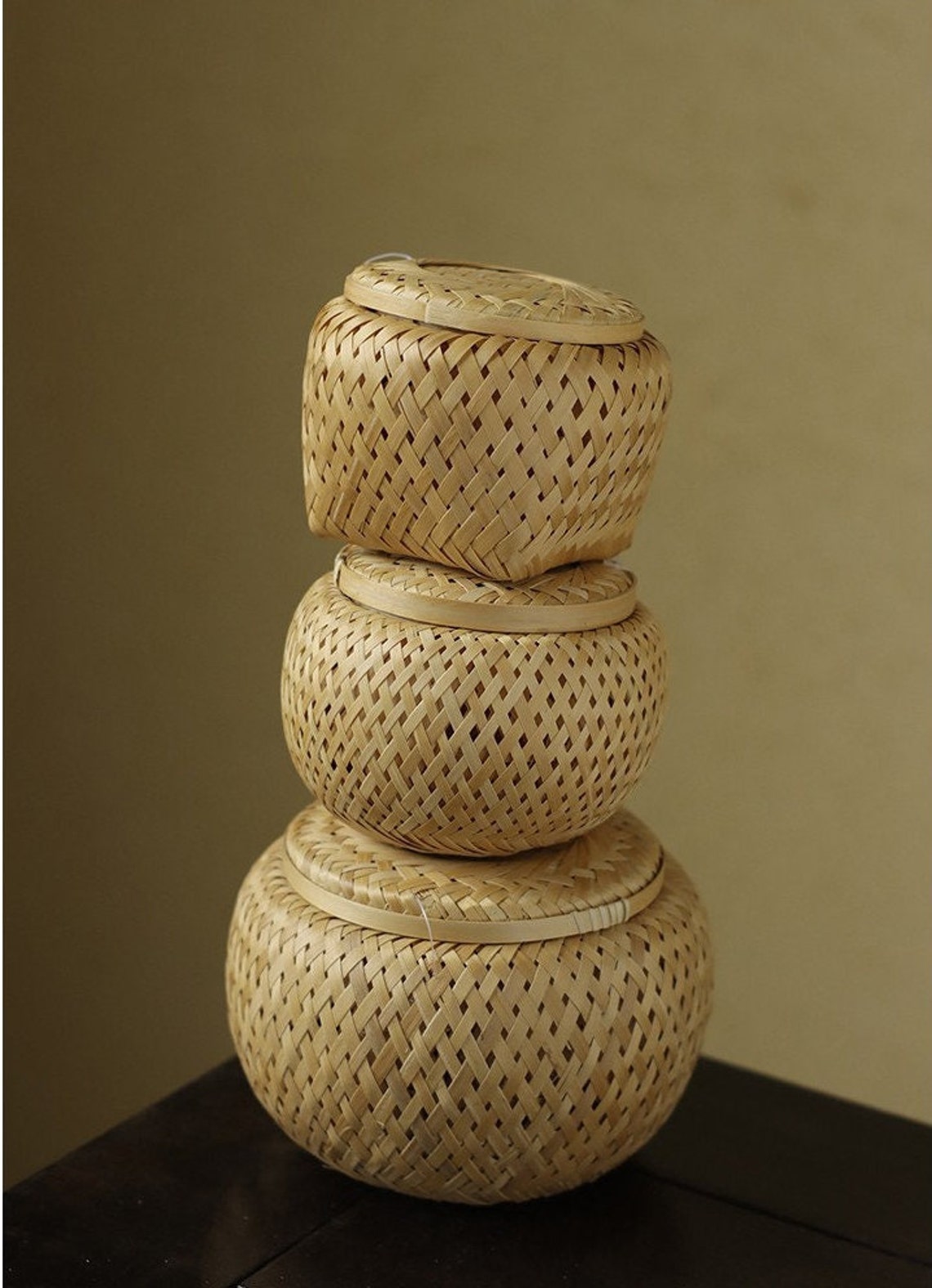 Woven Bamboo Box, Handmade Knitting, Tea / Confectionery / Gift - Etsy