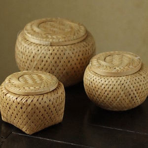 Woven Bamboo Box, Handmade Knitting, Tea / Confectionery / Gift - Etsy