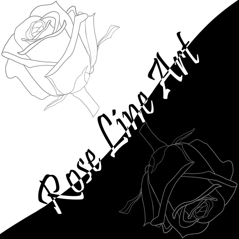 Rose Line Art Hand Drawn Rose Line/outline/vector/art/cut/cricut ...
